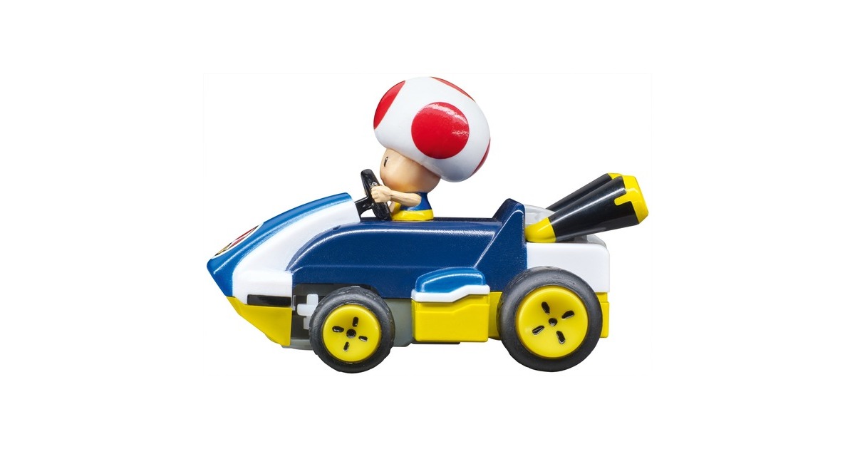 Carrera Nintendo Mario Kart - Mini - Toad, Voiture télécommandée Blanc/Bleu, 2,4 GHz